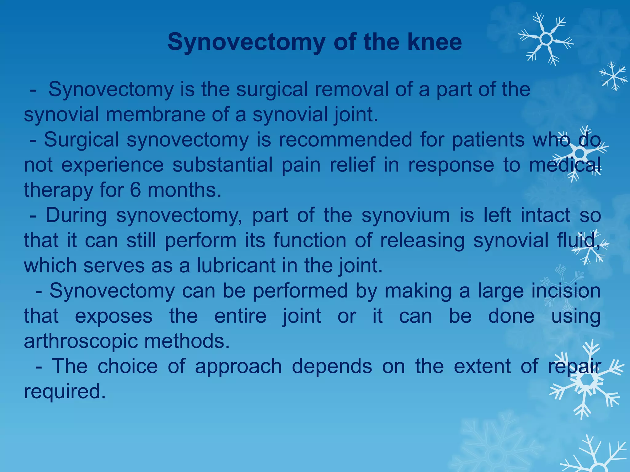 arthroscopic versus open synovectomy in rheumatoid knee | PPTX