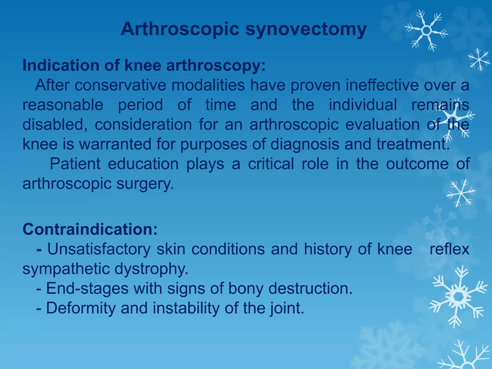 arthroscopic versus open synovectomy in rheumatoid knee | PPTX