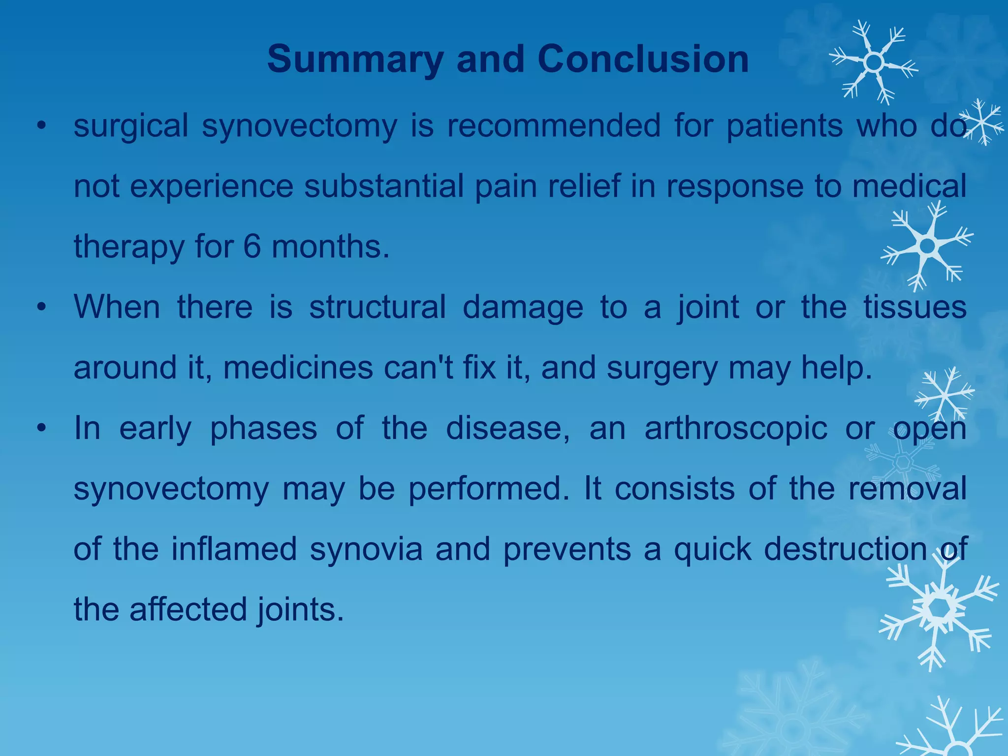 arthroscopic versus open synovectomy in rheumatoid knee | PPTX