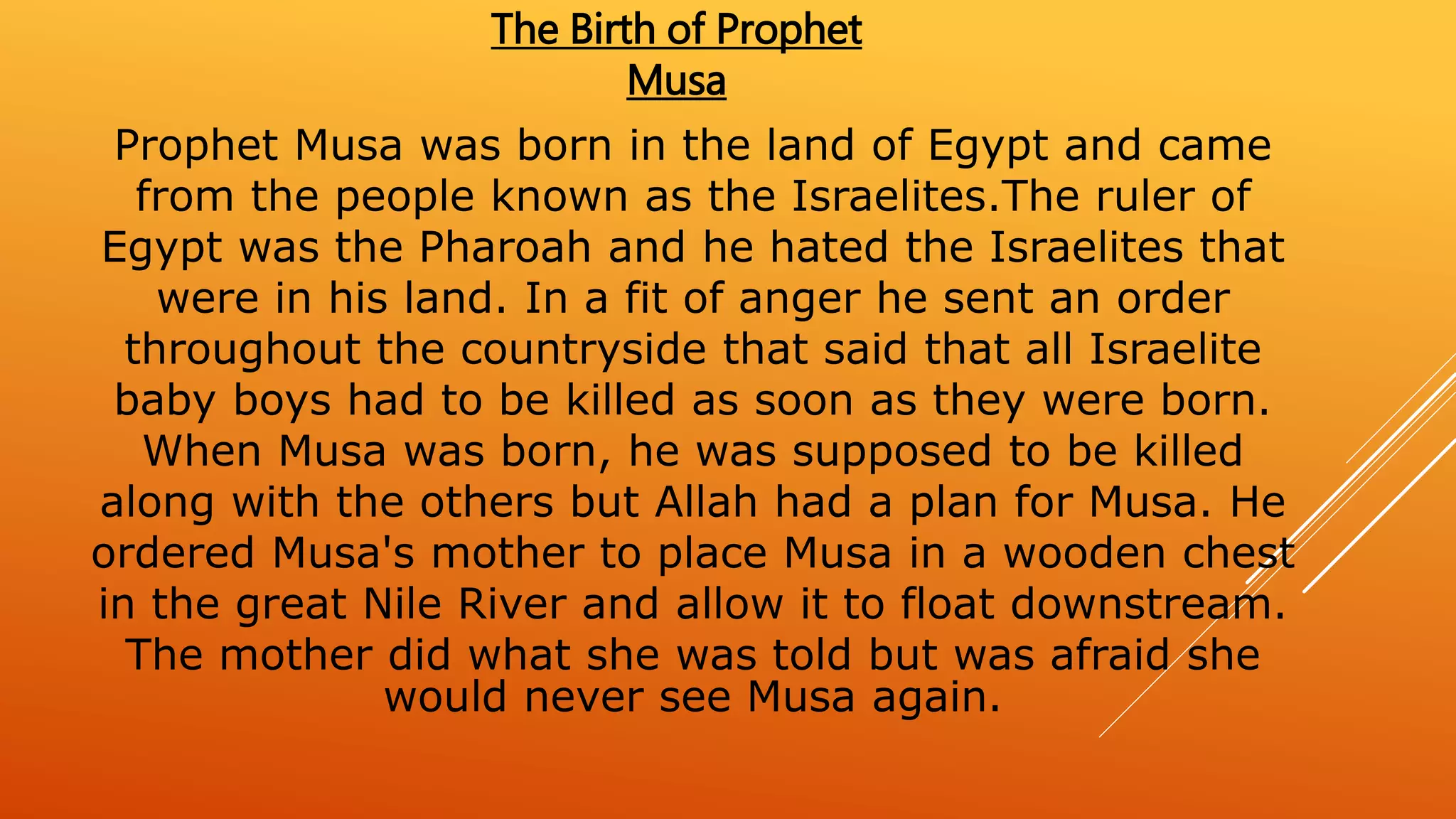 The Birth of Prophet Musa | PPTX