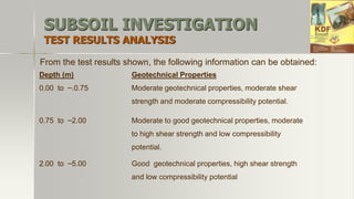 Presentation subsoil investigation foundation recommendation ...