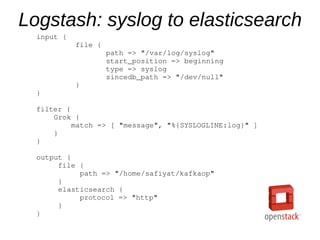 Logging for OpenStack - Elasticsearch, Fluentd, Logstash, Kibana | ODP