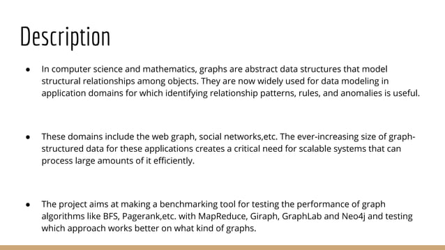 Benchmarking Tool for Graph Algorithms | PPT