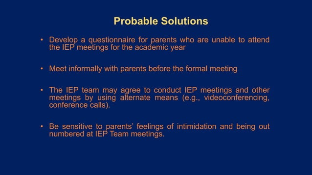 Improving Parents' participation in IEP meetings | PPTX