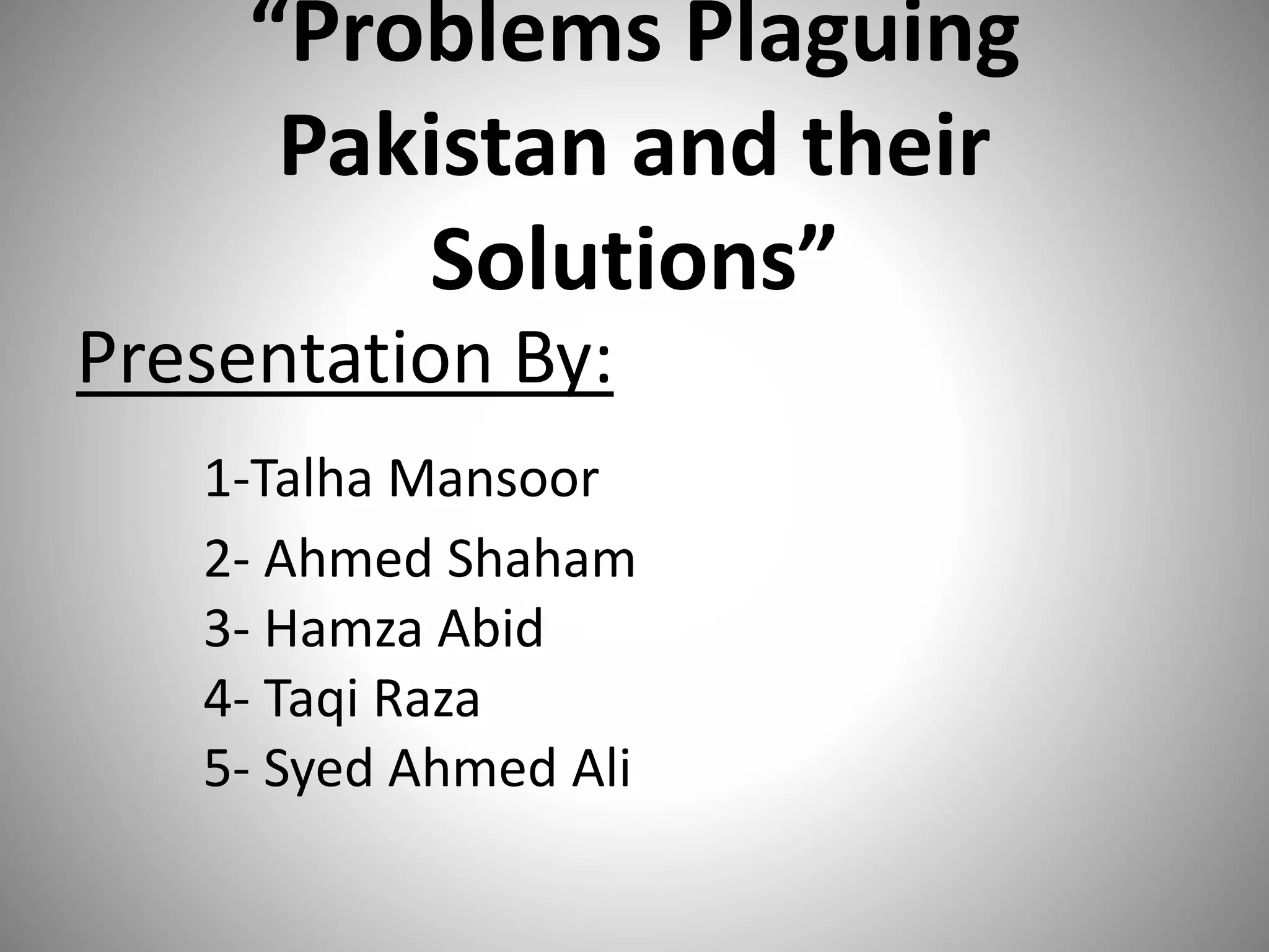 Social and Economic problems in Pakistan | PPTX