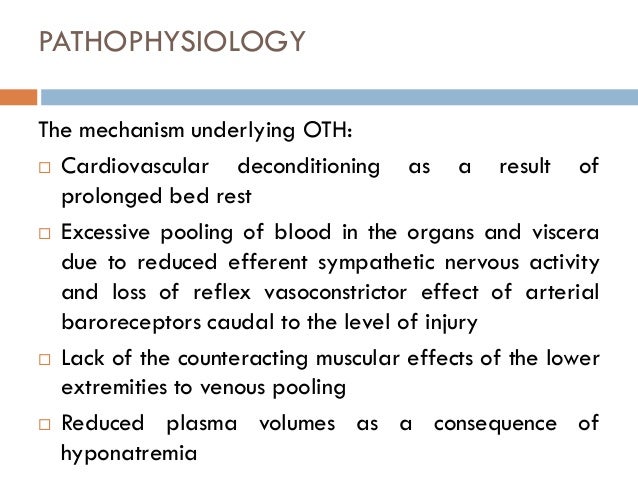ORTHOSTATIC HYPOTENSION IN PATIENTS WITH SPINAL CORD INJURY A CASE PR…