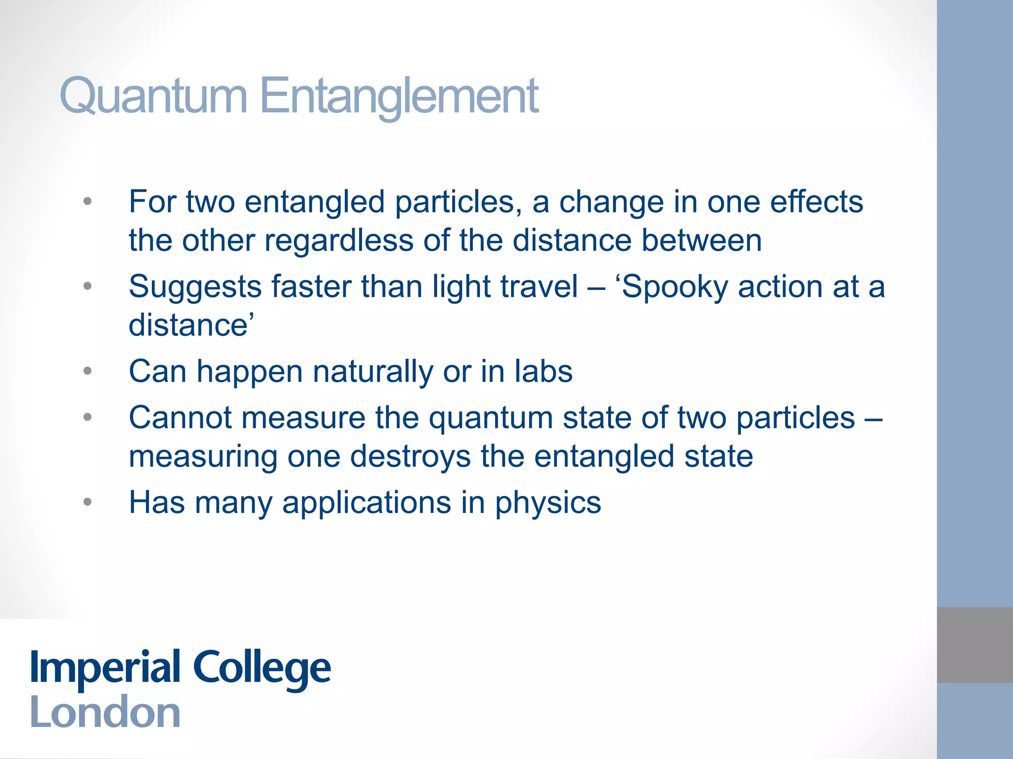 Applications of Quantum Entanglement Presentation | PPT