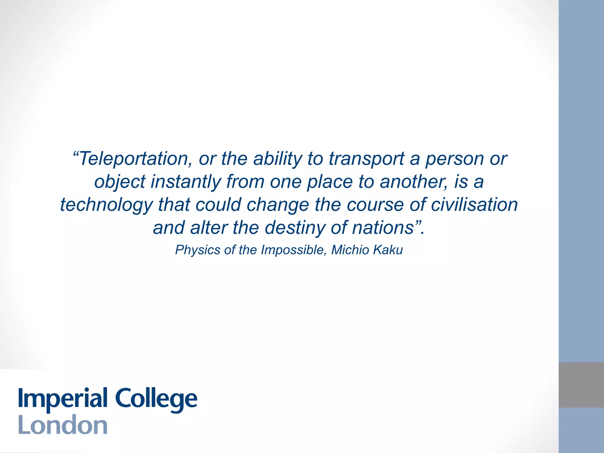 Applications of Quantum Entanglement Presentation | PPT