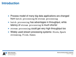 Stream processing comparison | PPT
