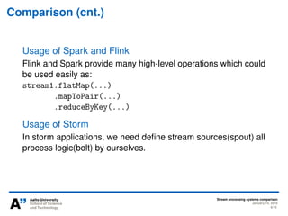 Stream processing comparison | PPT
