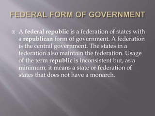 PARLIAMENT AND STRUCTURE OF FEDERAL GOVERNMENT | PPTX