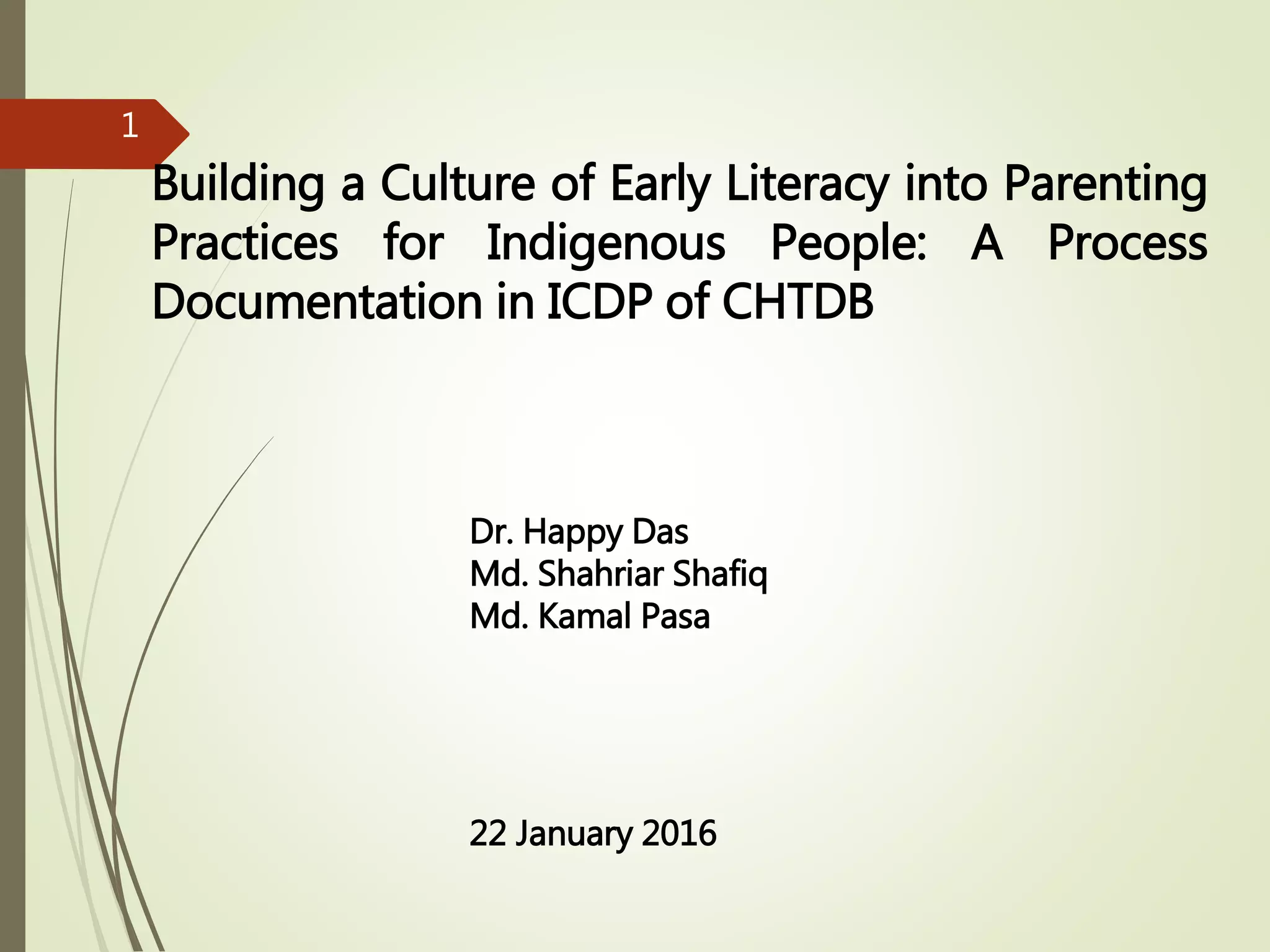 Building a Culture of Early Literacy into Parenting Practices for ...