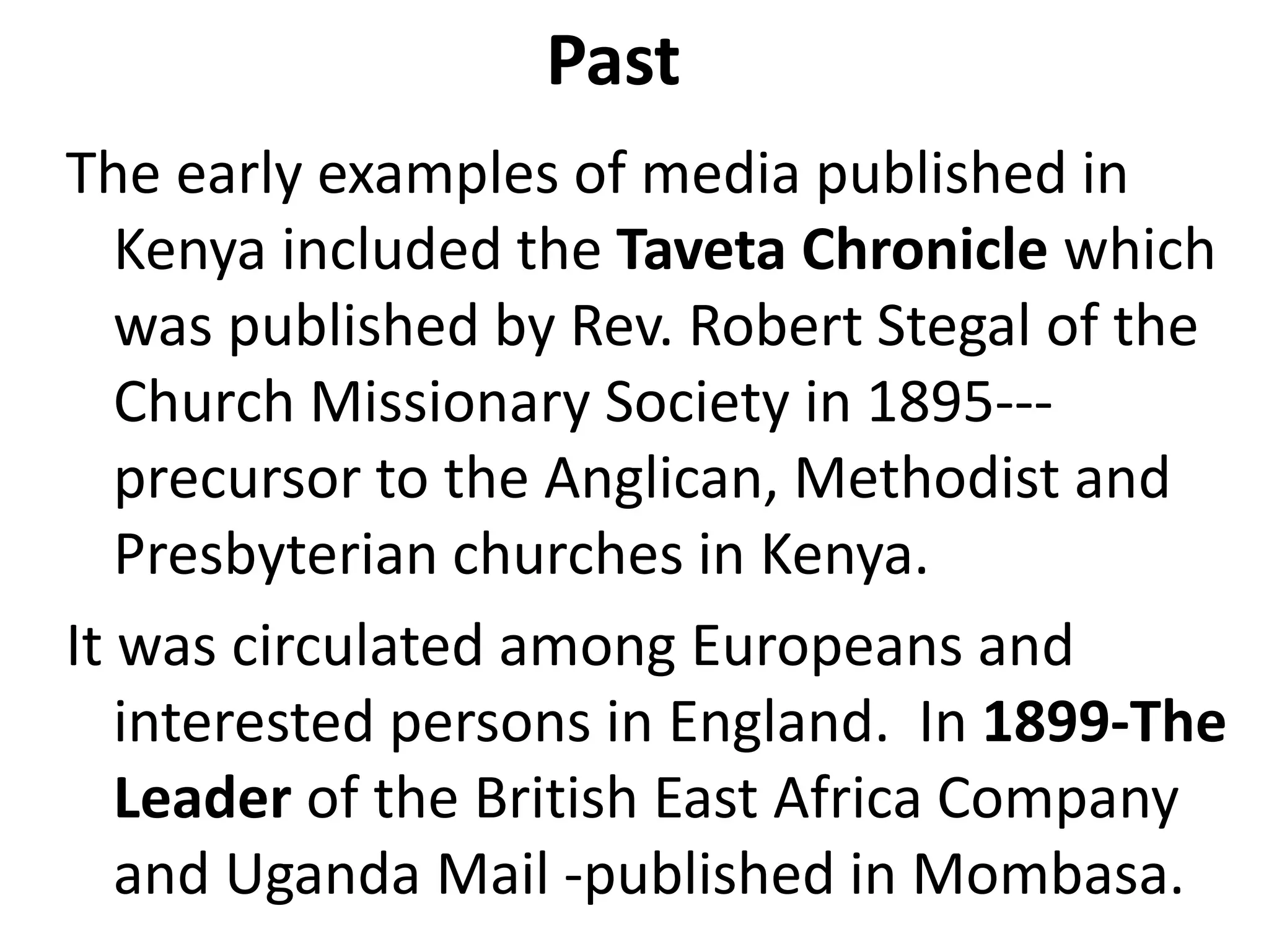 Factors that have led to the growth of mass media in Kenya | PPTX
