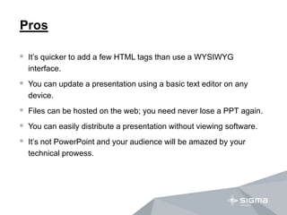 JavaScript Presentation Frameworks and Libraries | PPTX