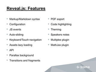 JavaScript Presentation Frameworks and Libraries | PPTX