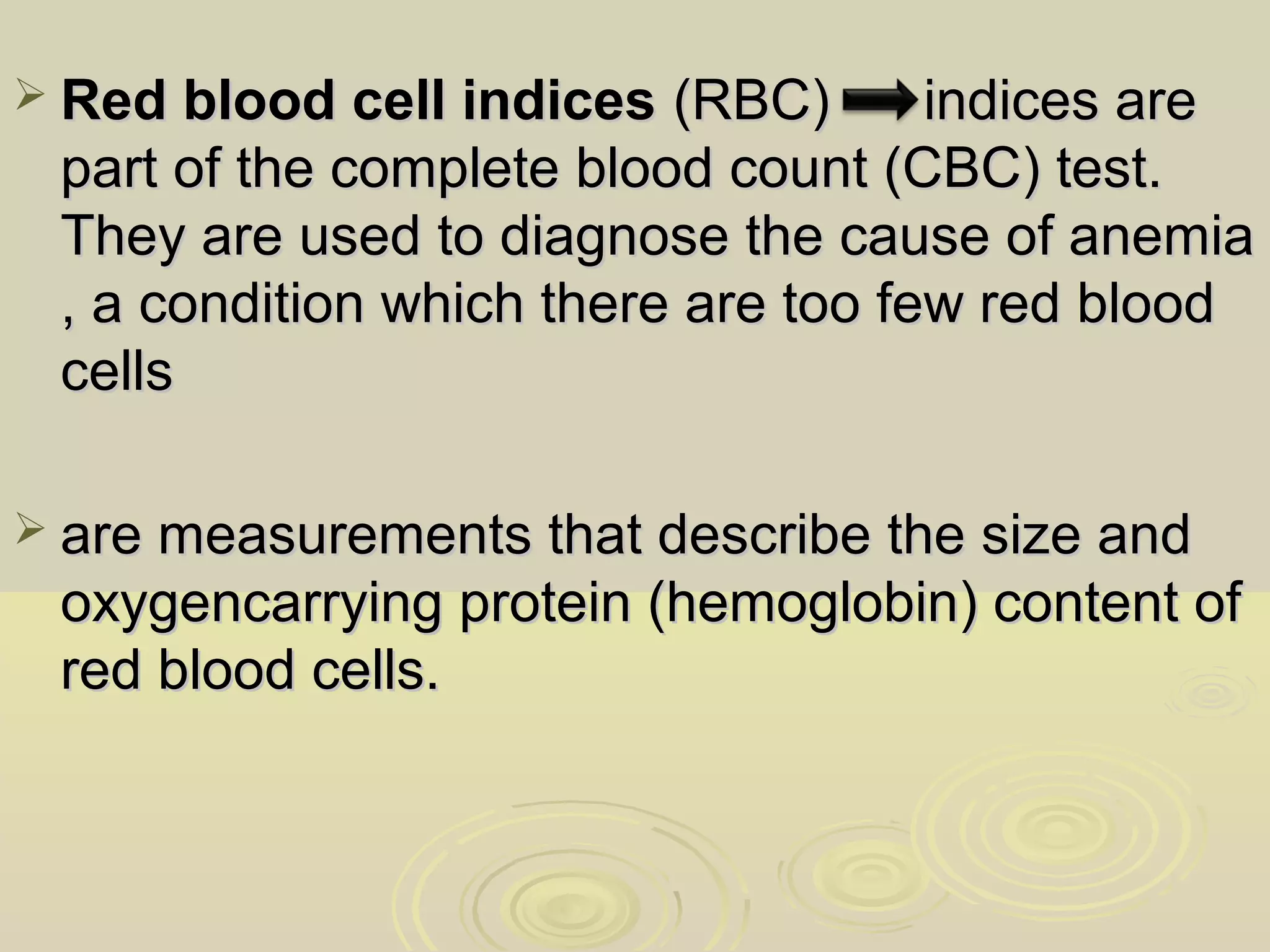 packed cell volume and blood indices | PPT