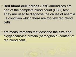 packed cell volume and blood indices | PPT