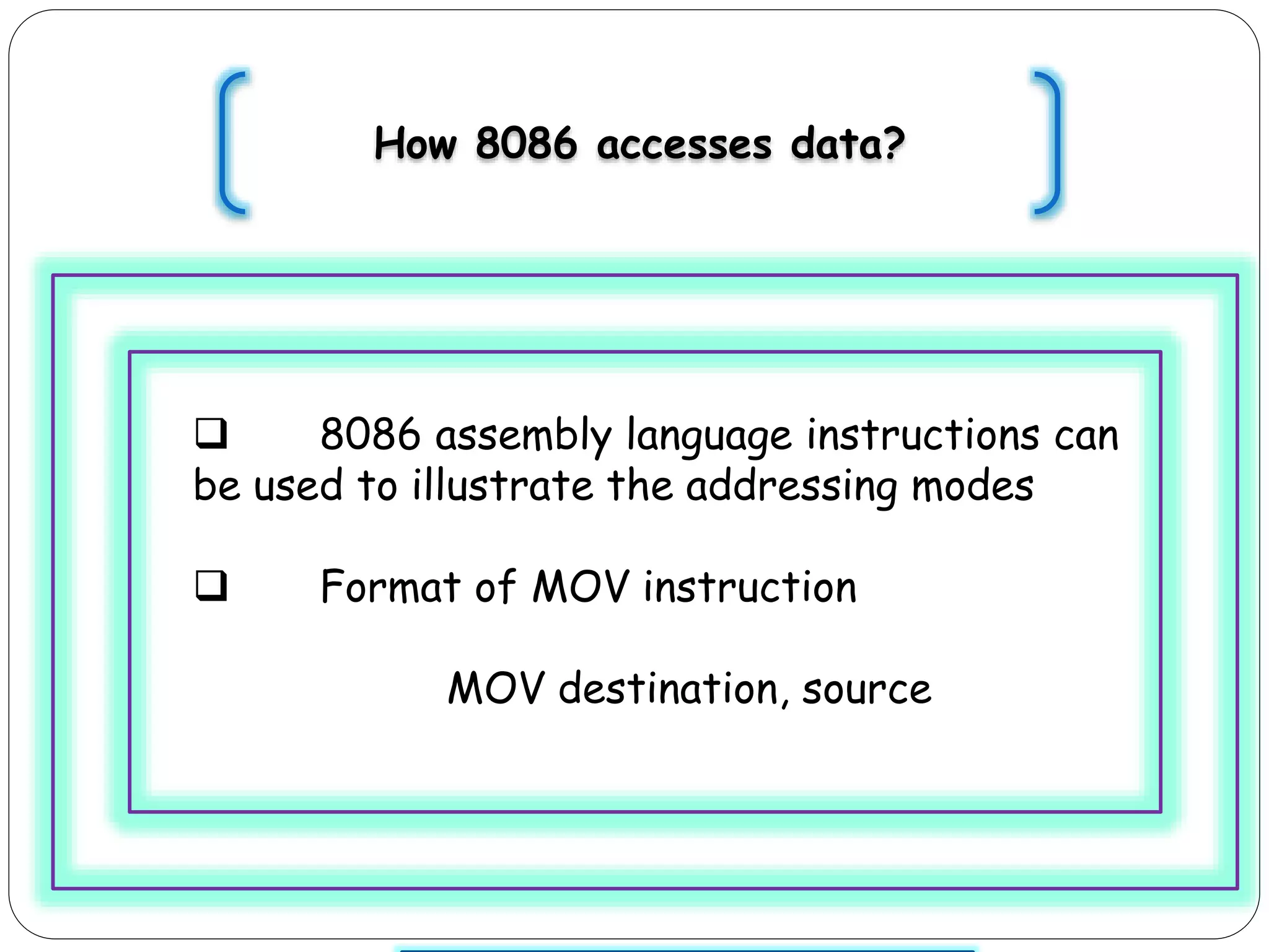 Addressing Modes Of 8086 | PPTX | Data Storage and Warehousing | Computing