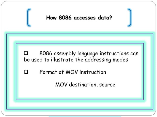 Addressing Modes Of 8086 | PPTX | Data Storage and Warehousing | Computing