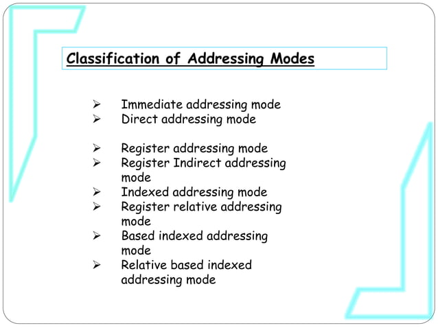 Addressing Modes Of 8086 | PPTX | Data Storage and Warehousing | Computing