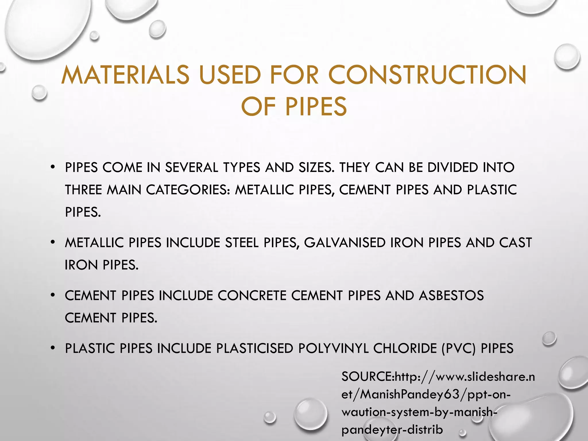Types of pipes | PDF