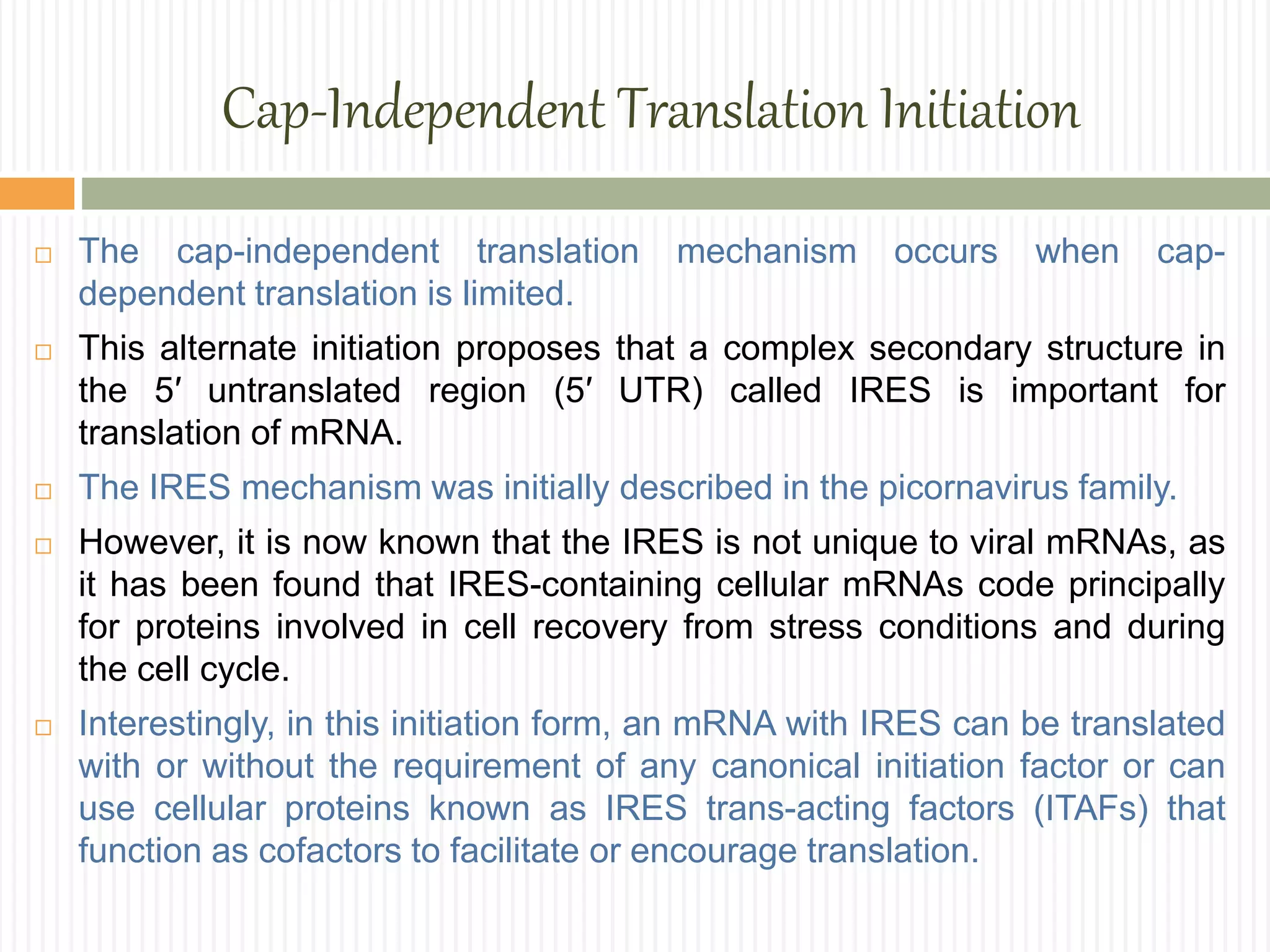 eukaryotic translation initiation and its regulation | PPTX