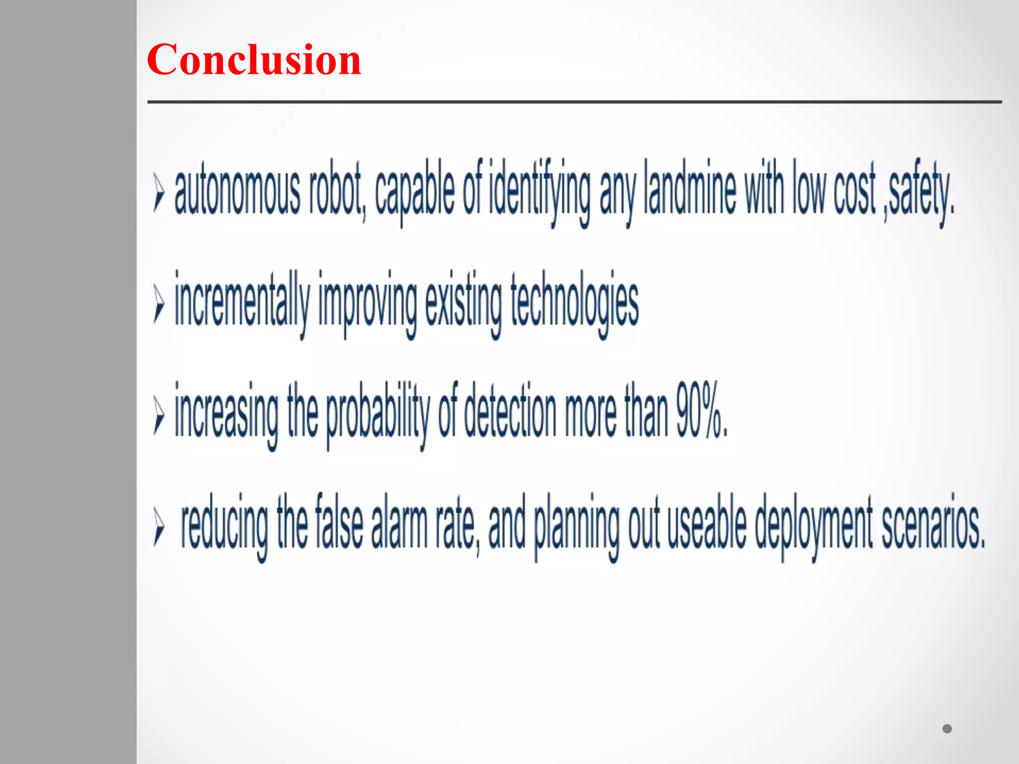 Landmines Detection by Robots presentation | PPTX