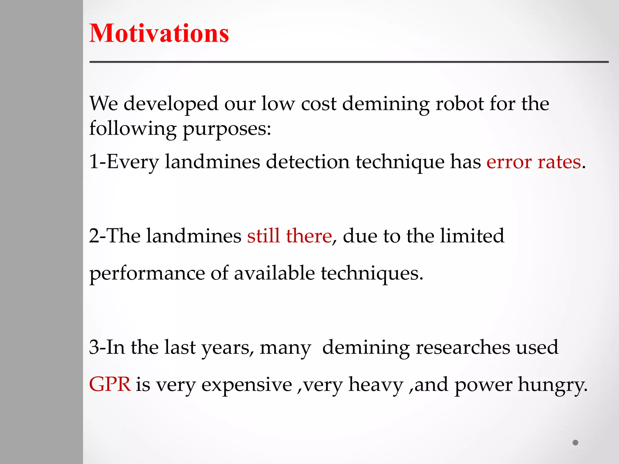 Landmines Detection by Robots presentation | PPTX