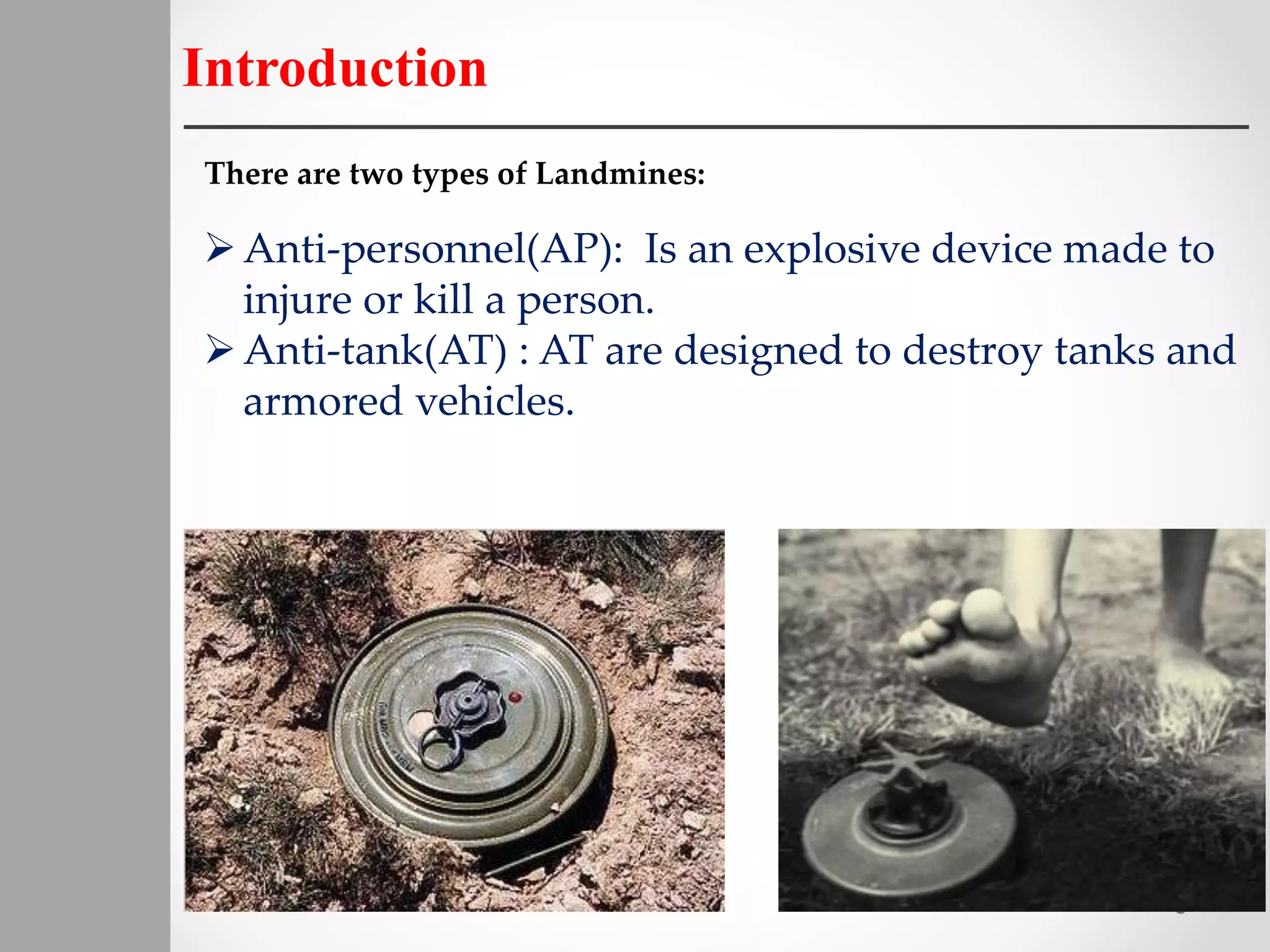 Landmines Detection by Robots presentation | PPTX