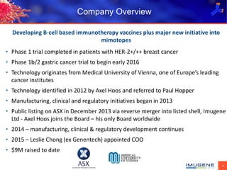 Imugene Limited - ASX: IMU | PDF