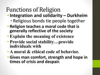 Sociology Social Institutions and Types of Belief Systems | PPTX