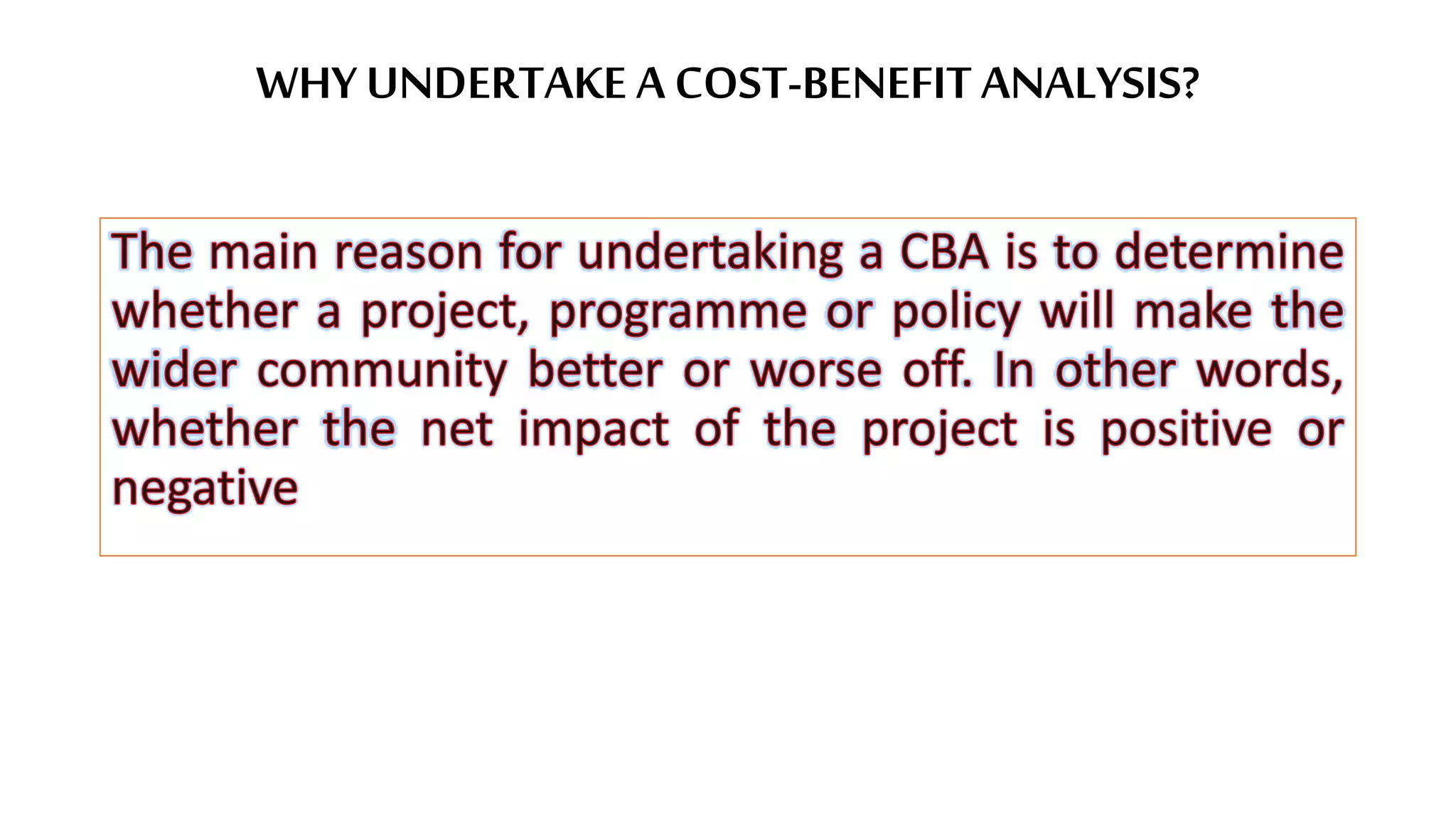 Cost Benefit Analysis(CBA) | PPTX