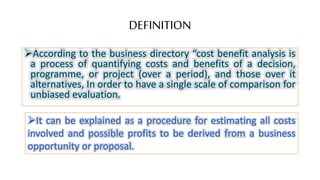 Cost Benefit Analysis(CBA) | PPTX