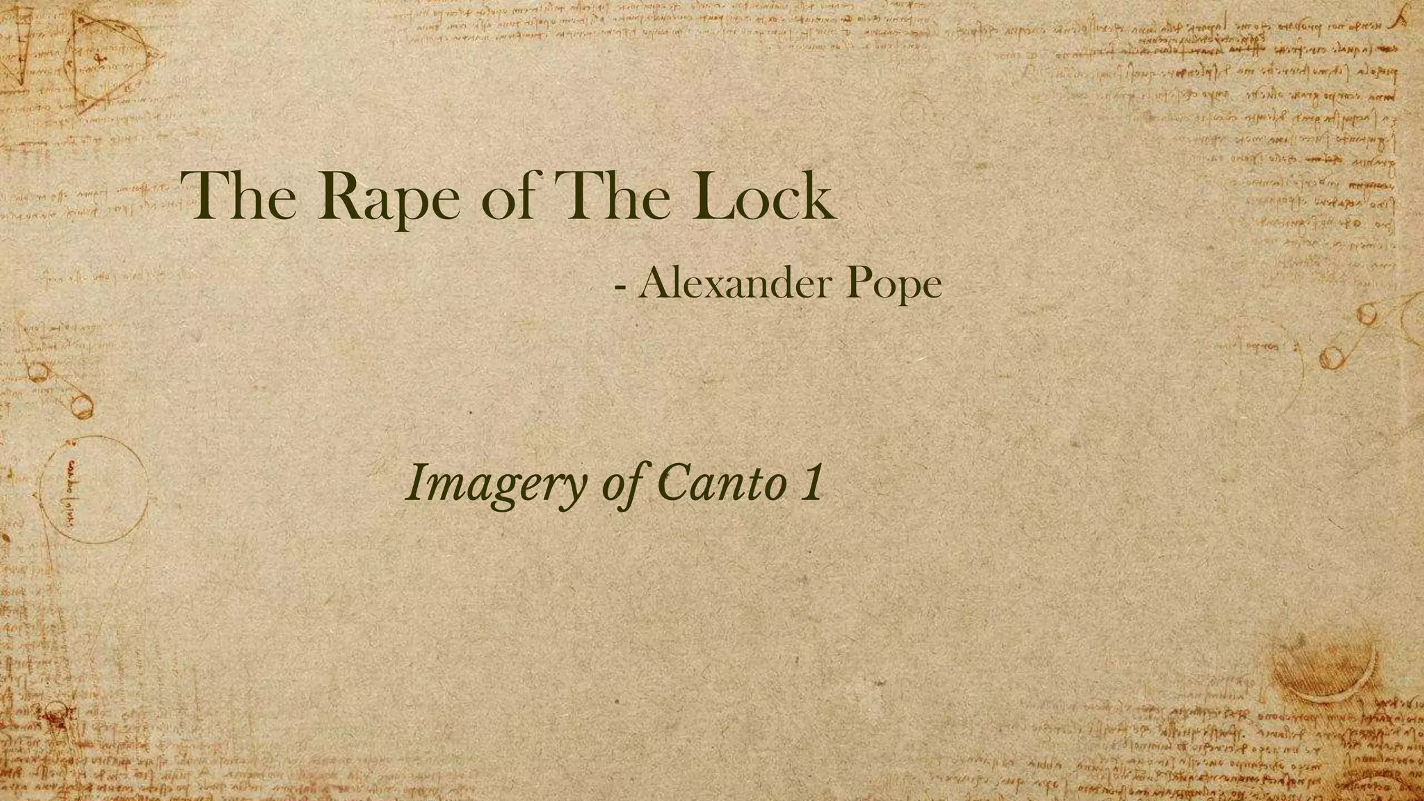 The Rape of The Lock Pictures Presentation | PPTX