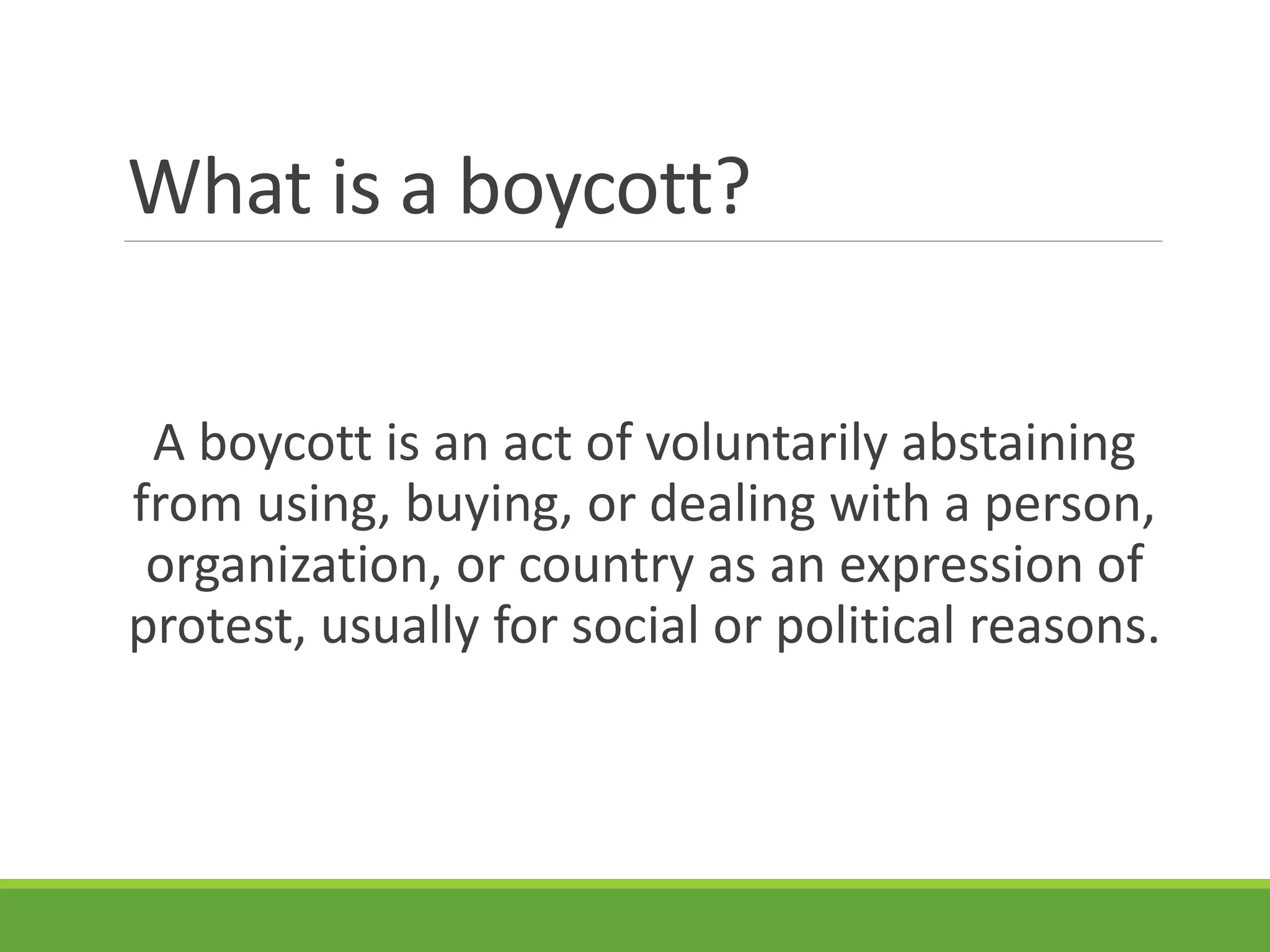 Microeconomics Presentation Economies of Boycott | PPTX
