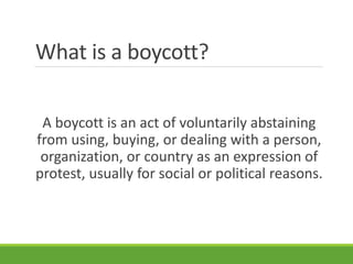 Microeconomics Presentation Economies of Boycott | PPTX