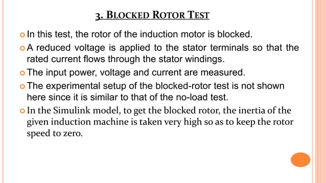 Induction Motor Tests Using Matlabsimulink Ppsx Physics Science