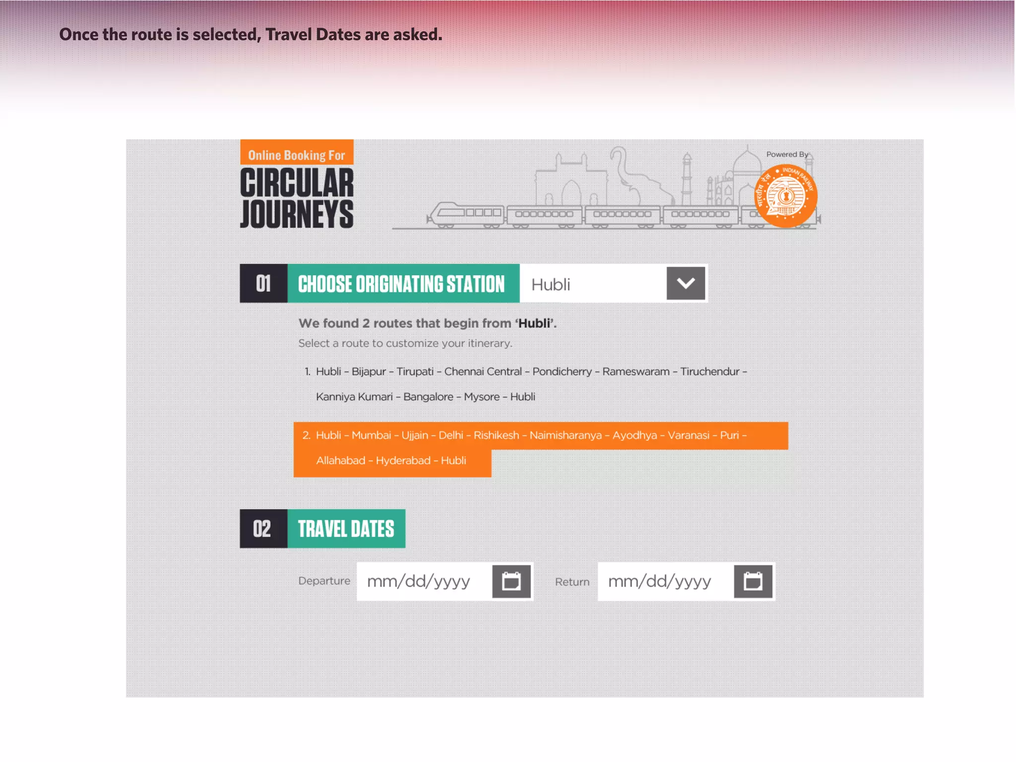 [UI/UX] Web App for Booking Circular Journey Tickets | PPT