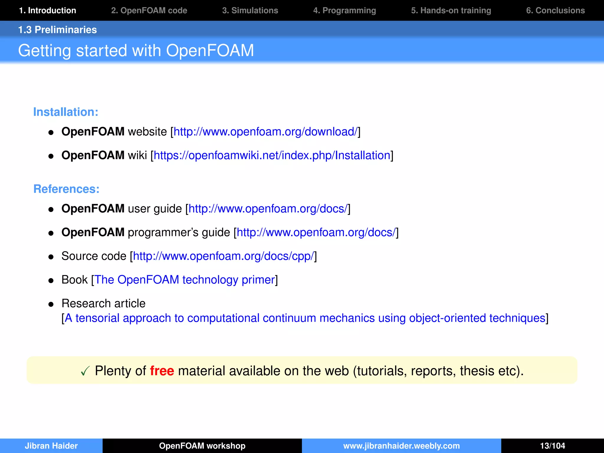 OpenFOAM for beginners: Hands-on training | PDF