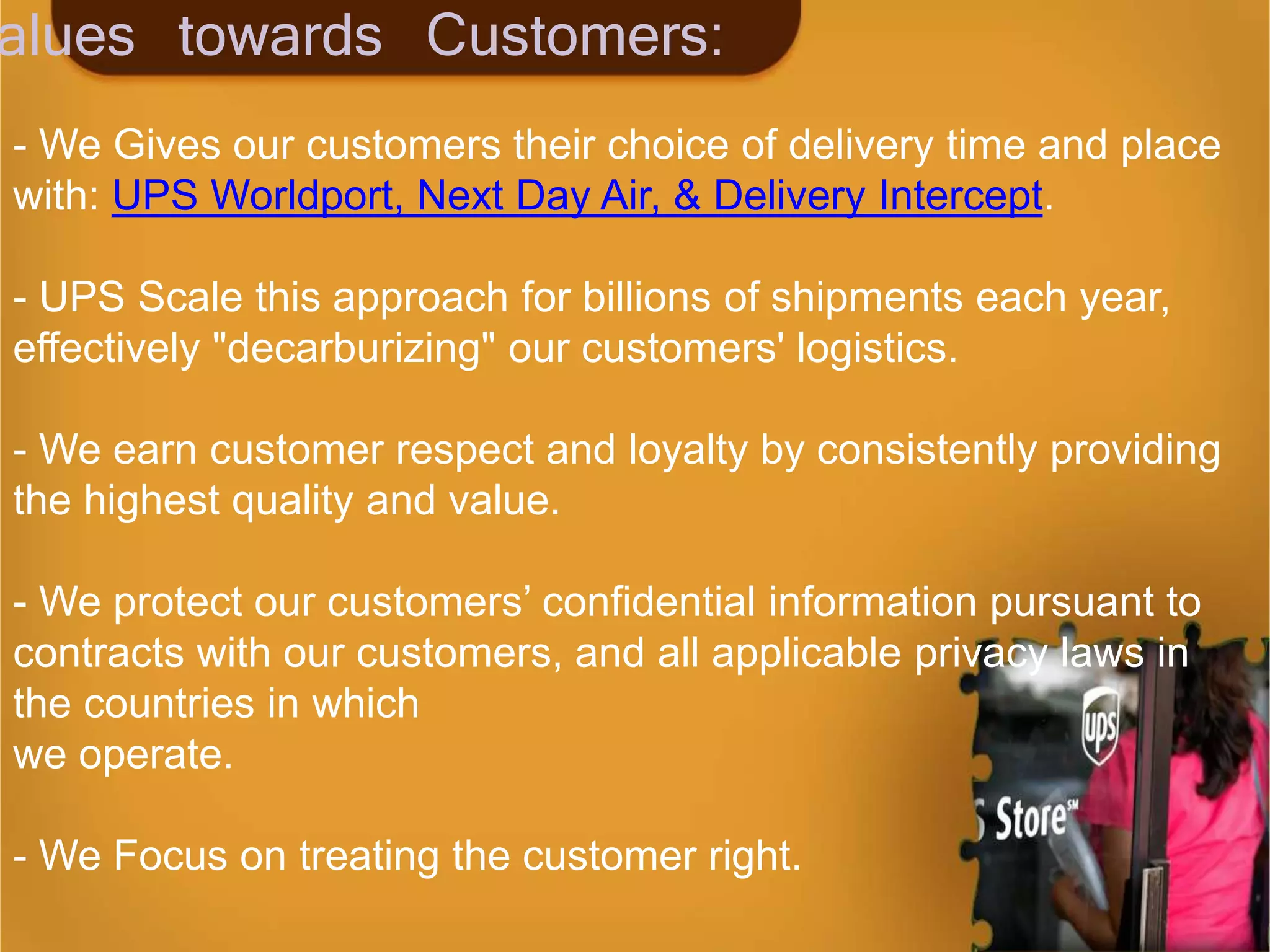 Presentation about UPS ethical | PPTX | Logistics and Transportation ...