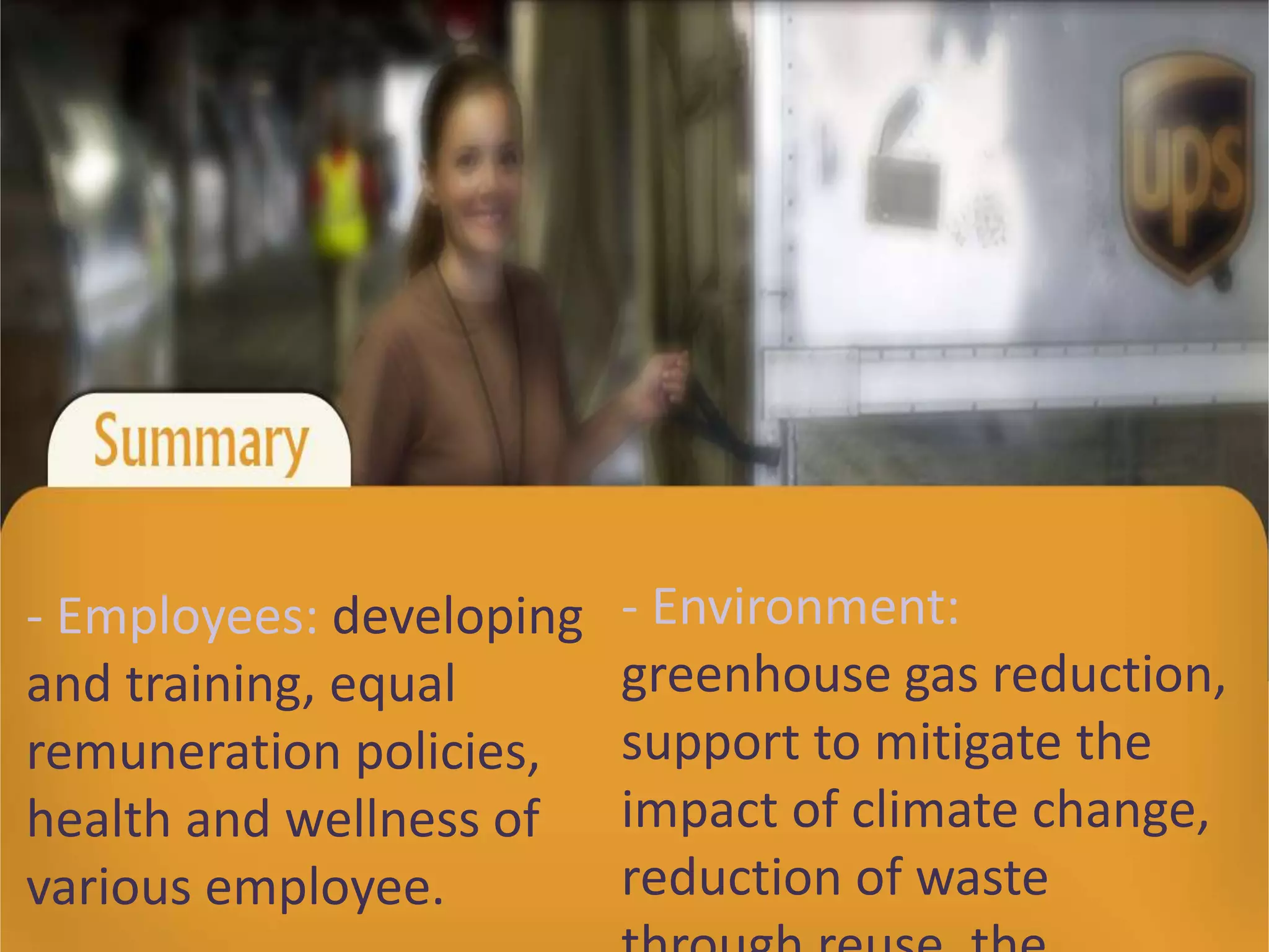 Presentation about UPS ethical | PPTX | Logistics and Transportation ...