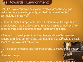 Presentation about UPS ethical | PPTX | Logistics and Transportation ...