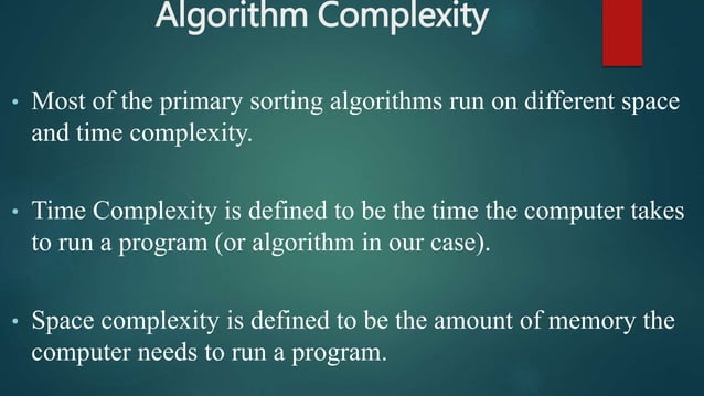 Sorting Algorithms | PPTX | Computing | Technology & Computing