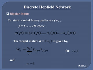 Mathematical Foundation of Discrete time Hopfield Networks | PPTX