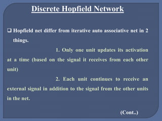 Mathematical Foundation of Discrete time Hopfield Networks | PPTX