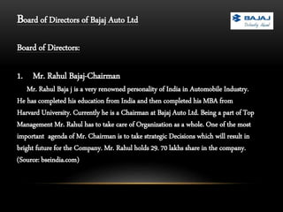 Presentation on BAJAJ Auto Ltd. | PPTX