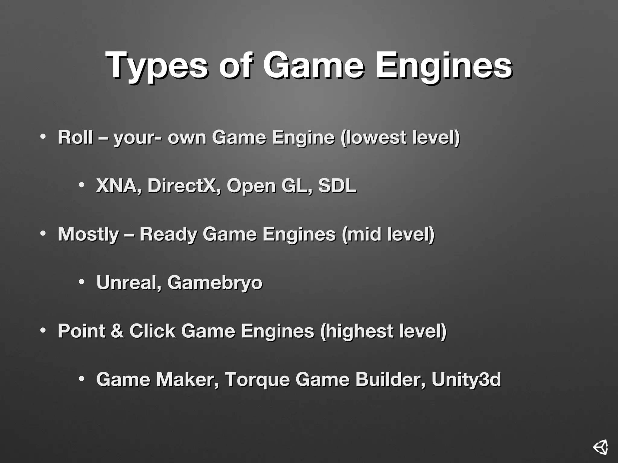 Introduction To Unity3d Game Engine Ppt