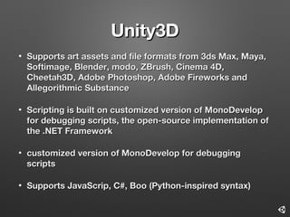 Introduction to Unity3D Game Engine | PPT