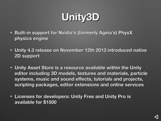 Introduction to Unity3D Game Engine | PPT