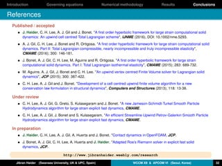 Large strain computational solid dynamics: An upwind cell centred Finite Volume Method | PPT
